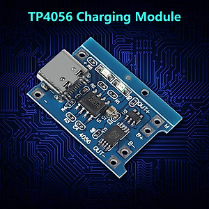 Alinan 5pcs TP4056 Charging Module Type C USB Lithium Battery Charging Board BMS 5V 1A Li-ion Micro USB Charge Module Protection with 5pcs 3.7V 18650 Battery Holder Bundle with Wire