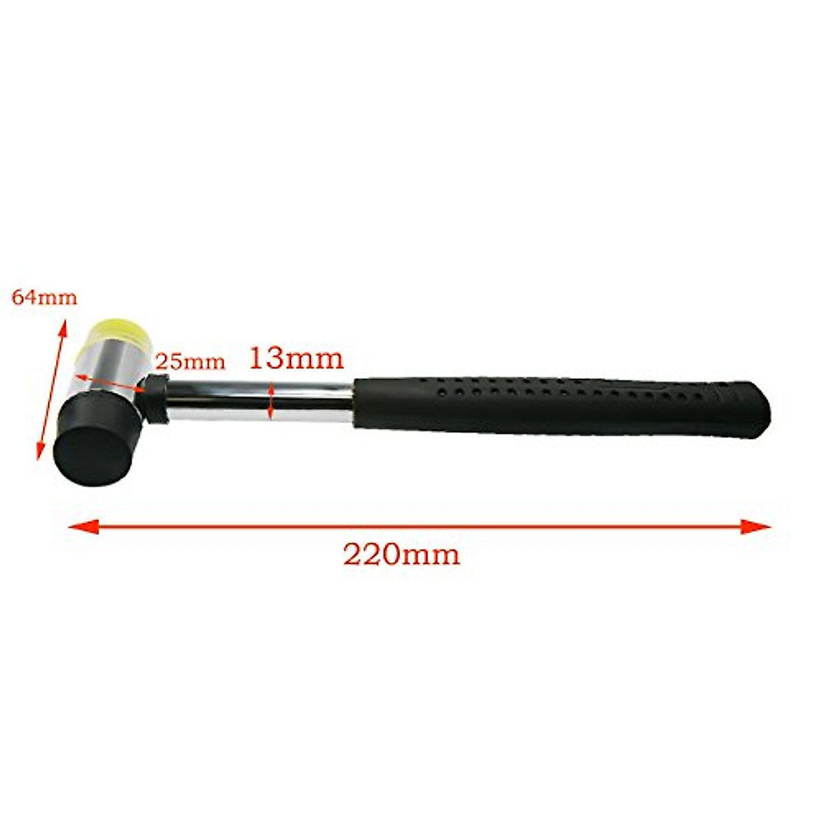 25mm Dual Head Nylon Rubber Hammer Jewelers Metal Mallet,Multipurpose, Doublesided & Lightweight Mallet Soft Hammer for Home Decoration Installation Hand Tool