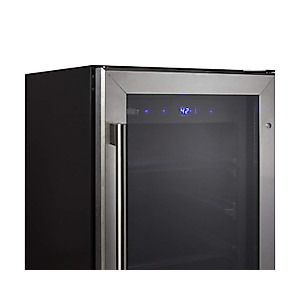 Summit Appliance ALBV15 ADA Compliant 15" Wide Built-in Undercounter Beverage Center for Home or Commercial Use with Glass Door, Automatic Defrost, Lock, Digital Thermostat and Black Cabinet