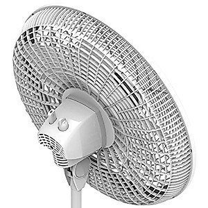 Lasko Oscillating Pedestal Fan, Adjustable Height, 3 Speeds, for Bedroom, Living Room, Home Office and College Dorm Room, 18", White, 1820