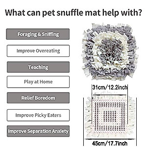 LIVEKEY Pet Snuffle Mat for Dogs, Dog Feeding Mat, Nosework Training Mats for Foraging Instinct Interactive Puzzle Toys (Gray&White) (Gray&White)
