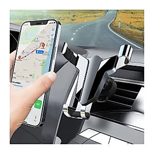 Moioee Car Air Vent Phone Mount, Auto-Lock Gravity Stable Stand Mobile Phone Holder with Upgrade Clip, Vehicle Hands Free Cradle Cell Phone Holder Mount Universal Fit for All Smartphones (Silver)