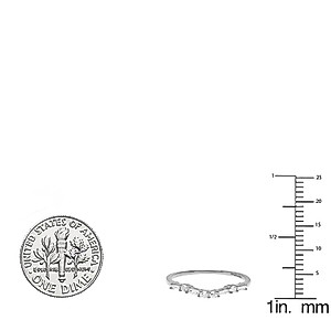 Dazzlingrock Collection 0.25 Carat (ctw) 14K Round & Baguette Diamond Ladies Wedding Band 1/4 CT, White Gold, Size 6