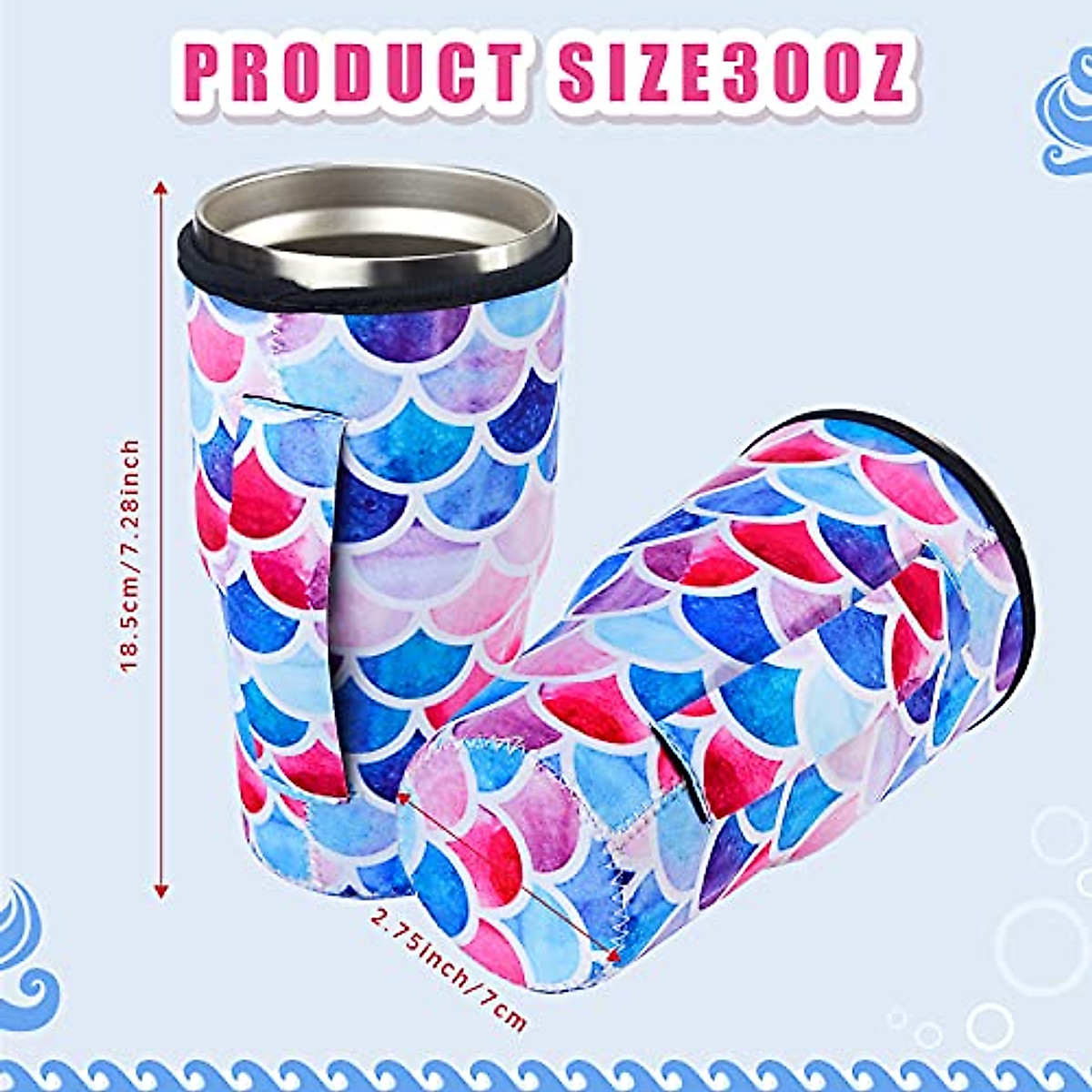 24 Pieces Iced Coffee Cup Sleeves Reusable Iced Coffee Cup Cover Neoprene Insulated Cup Sleeves Drinks Sleeve Holder for 30-32 oz Iced Coffee Cup Cold Hot Beverages Drinks, 24 Styles