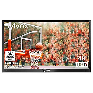 SYLVOX 65'' Full Sun Outdoor TV Waterproof 4K Television, 2000nits All Metal Corrosion Resistant, with Wireless Connection & Wi-Fi, for Outdoor All Area, Pool Series OT65A1KAGE 2023