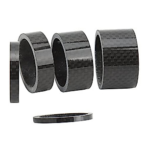 Raguso Bicycle Front Fork Washer, Carbon Fiber Light Weight 28.6mm ID Bike Stem Spacers High Temperature Resistant for Road Bicycles