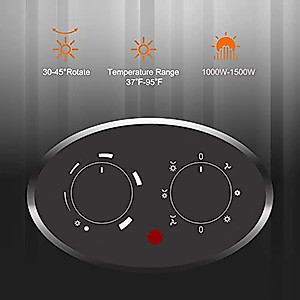 Waoveow Space Heaters Indoor Use Electric, 16Inches 1500W-Ceramic Tower Heater, Fast Heating, Wide Oscillation, Adjustable Thermostat, Over-heating & Tip-over Protection Quiet Safety Office Bedroom