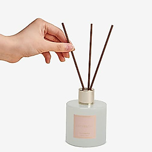 Cocorrína Premium Reed Diffuser Set with Preserved Baby's Breath & Cotton Stick Sandalwood Rose | 6.7oz Scent Fragrance Oil Diffuser for Bedroom Bathroom Living Room Home Décor