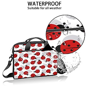 Ladybugs Pattern Laptop Computer Bag Waterproof Shoulder Messenger Bag 13-15 inch Durable Laptop Tote Bag with Shoulder Strap Handle Lightweight Crossbody Briefcase