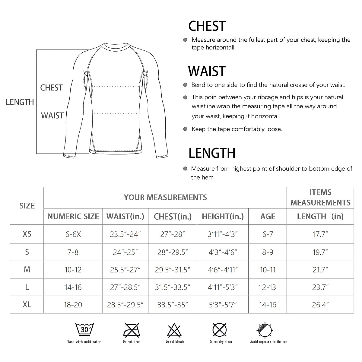 TELALEO 1 Pack Boys' Girls' Compression Shirts Youth Long Sleeve Undershirt Sports Performance Moisture Wicking Baselayer Black M