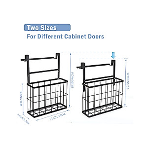 JSVER Over Cabinet Organizer Kitchen Cabinet Organizer, Cabinet Door Organizer with Towel Holder for Cutting Board, Aluminum Foil, Baking Sheet, Plastic Wrap