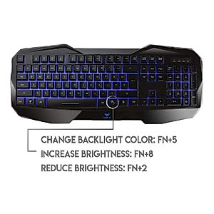 Beastron gaming keyboard and mouse combo,LED 104 Keys USB Ergonomic Wrist Rest Computer Keyboard USB Wired for Windows PC Gamers