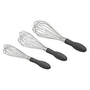 Amazon Basics Stainless Steel Wire Whisk Set - 3-Piece