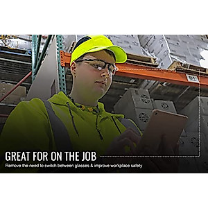 Bullhead Safety Swordfish Bifocal Safety Glasses, 2.0 Diopter, ANSI Z87+, Reader Glasses with UV Light Protection and Anti-Scratch Coating, Clear Lenses, Matte Black Frame