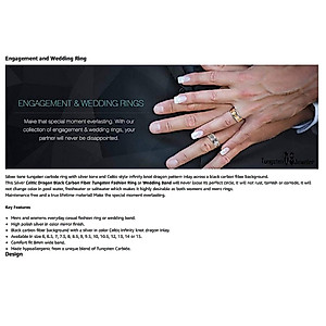 Free Personalized laser engraving Ring for Men and Ring for Women tungsten Band Rings 8mm Two-tone Black IP Center with Diagonal Grooves Wedding Band Ring Ideal Rings for couples