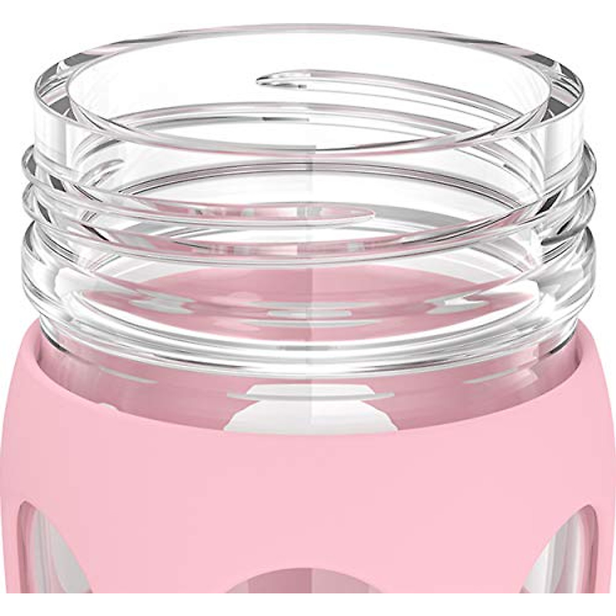 Lifefactory 22-Ounce Glass Water Bottle with Active Flip Cap and Protective Silicone Sleeve, Desert Rose