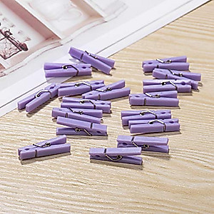 Clothes Pins Baby Shower Clothespin Favors Pink Girl Blue Boy Party Game Purple Clothespin（48PCS (Purple)