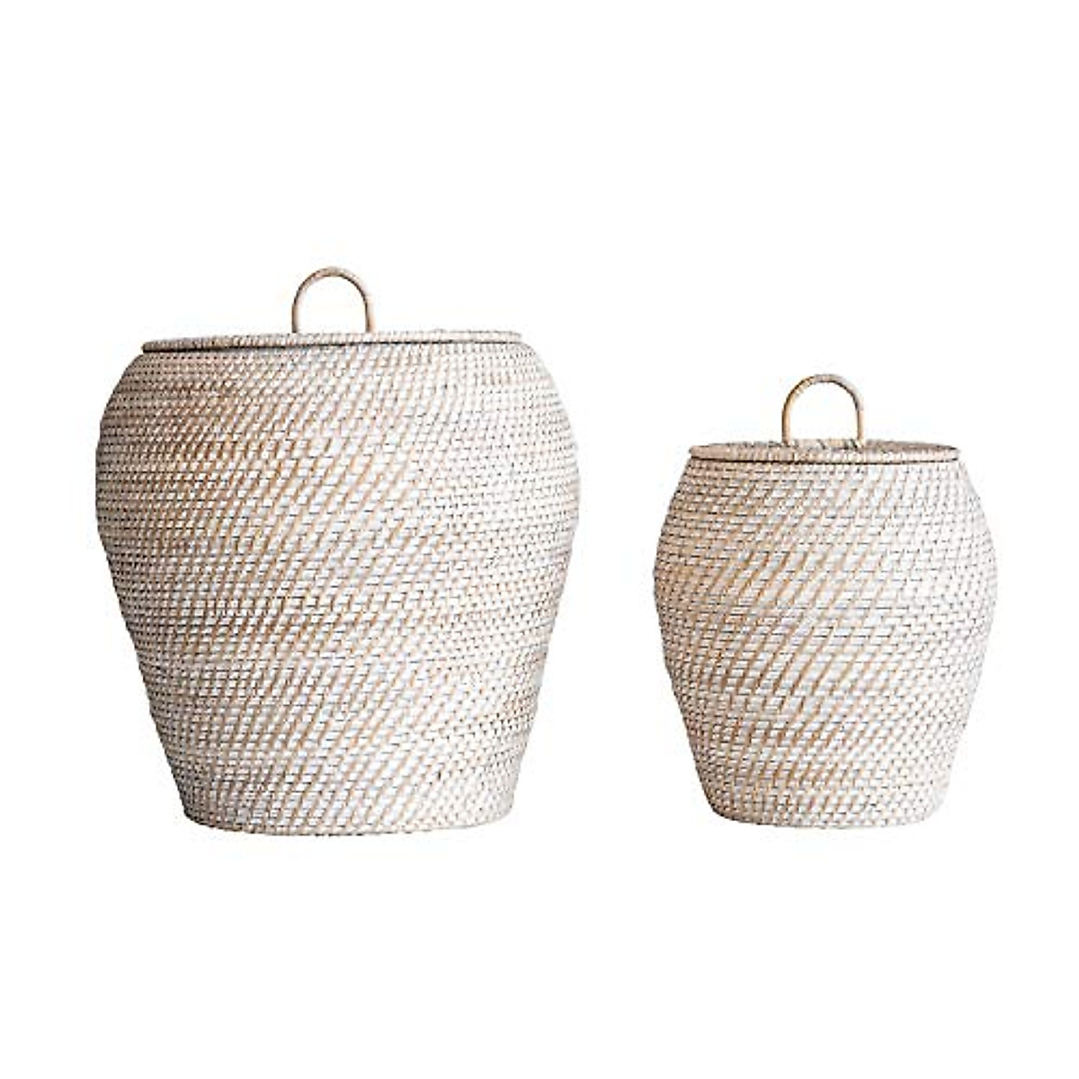 Bloomingville AH0324 Rattan Baskets, White