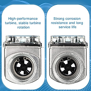 Xuhal 2 Pcs Digital Turbine Flow Meter Fuel Flow Meter Electronic Fuel Meter with Digital Display Gas Oil Fuel Flow Meter Water Flow Meter ±1% Accuracy for Measure Diesel Kerosene Gasolin (1 Inch)
