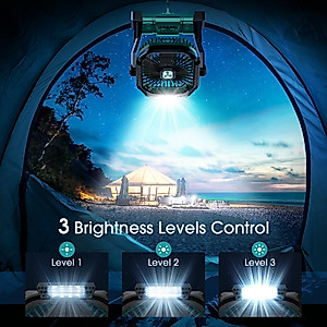 ONLYNEW Portable Fan Rechargeable, 20000mAh Cordless Battery Powered Fan with LED Lantern,Table Fan, USB C Battery Operated Fans for Travel Bedroom Home Camping Tent Office Beach Desk Fishing