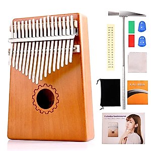 Handmade Gift, Kalimba Thumb Piano, Portable Finger Piano, Mini Musical Instrument with Bag including Study Instruction and Tune Hammer