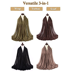 Nonbongoy 4PCS Head Wraps for Black Women Stretch Headwraps Super Soft Hair Wraps Turban Head Scarf for Braid Dreads Locs