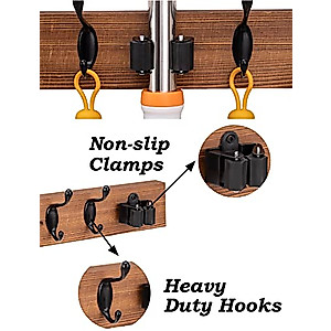 HONIZER Broom Holder Wall Mount, Larger Spacing Slot Mop and Broom Holder Wall Mount, Wood Broom Organizer Wall Mount Tool Organizer for Home, Kitchen, Garden, Garage, Laundry