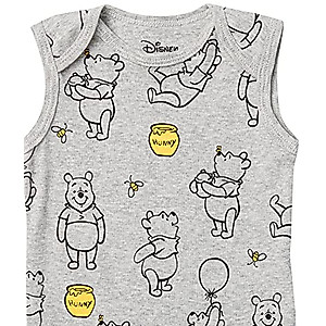 Amazon Essentials Disney | Marvel | Star Wars Unisex Babies' Sleeveless Bodysuits, Pack of 6, Winnie the Pooh Oh Bother!, 24 Months