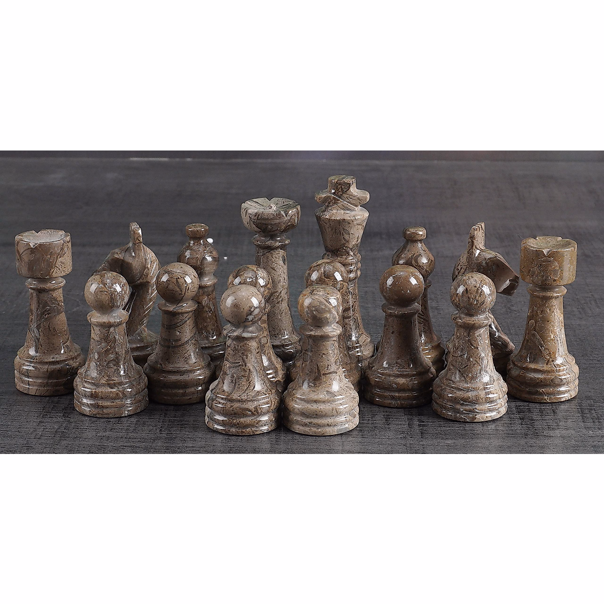 Radicaln Marble Chess Figures 3.5'' Inches Oceanic and White Handmade Chess Set Figures for Travel Chess Set - Chess Pieces for Chess Game, Chess Figure for Chess Board Game