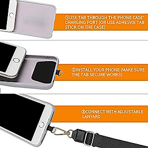 Doormoon Phone Lanyard, Universal Adjustable Neck Straps for Phone Case Keys ID Badges Compatible for iPhone 14 Pro Max, Samsung, Motorola, LG & Most Smartphones, 2 Pack,Black Black