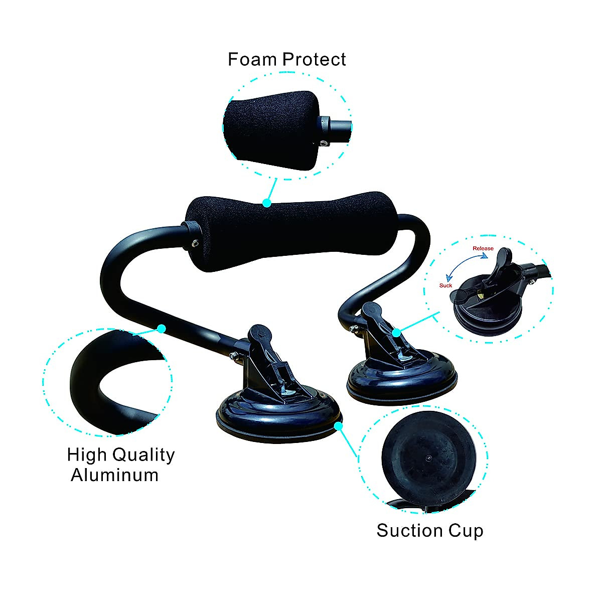 JOIERW Kayak Roller Loader, Kayak Load Assist Roller Mount with Suction Cup for Car SUV - Black