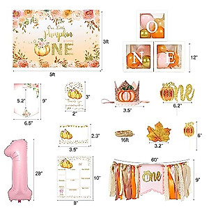 BSMIEFUS Little Pumpkin 1st Birthday Party Decorations Supplies, Pumpkin First Birthday Decorations for Autumn Fall 1st Birthday, Halloween Thanksgiving 1st Birthday, Little Pumpkin 1st Birthday