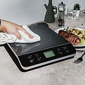 Crux Countertop Induction Burner, Portable Electric Hot Plate, Smart Touch LCD Display, Hassle-Free Temperature Control and Adjustable Timer with Auto Shut Off, Black, one size