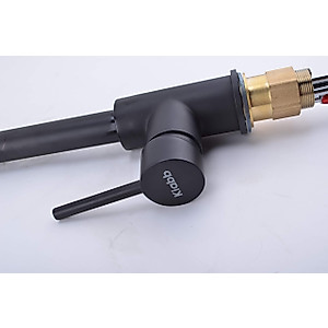 Klabb 8008 Kitchen Faucet Matte Black Single Handle Brass Pull Out Kitchen Faucet with Sprayer with Desk Plate