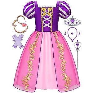 knemmy Princess Costume Dress Up Clothes for Little Girl Halloween Cosplay Christmas Birthday Outfit