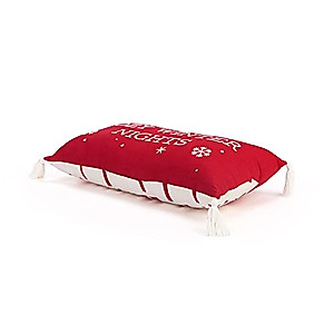 DEMDACO Cozy Winter Nights Red and White 21 x 12 Inch Reversible Lumbar Throw Pillow