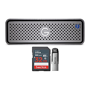 SanDisk Professional G-Drive PRO 18TB Enterprise-Class Desktop Hard Drive (Space Gray) Bundle with 32GB Ultra SDHC UHS-I Memory Card, 32GB Ultra Flair USB 3.0 Flash Drive (3 Items)