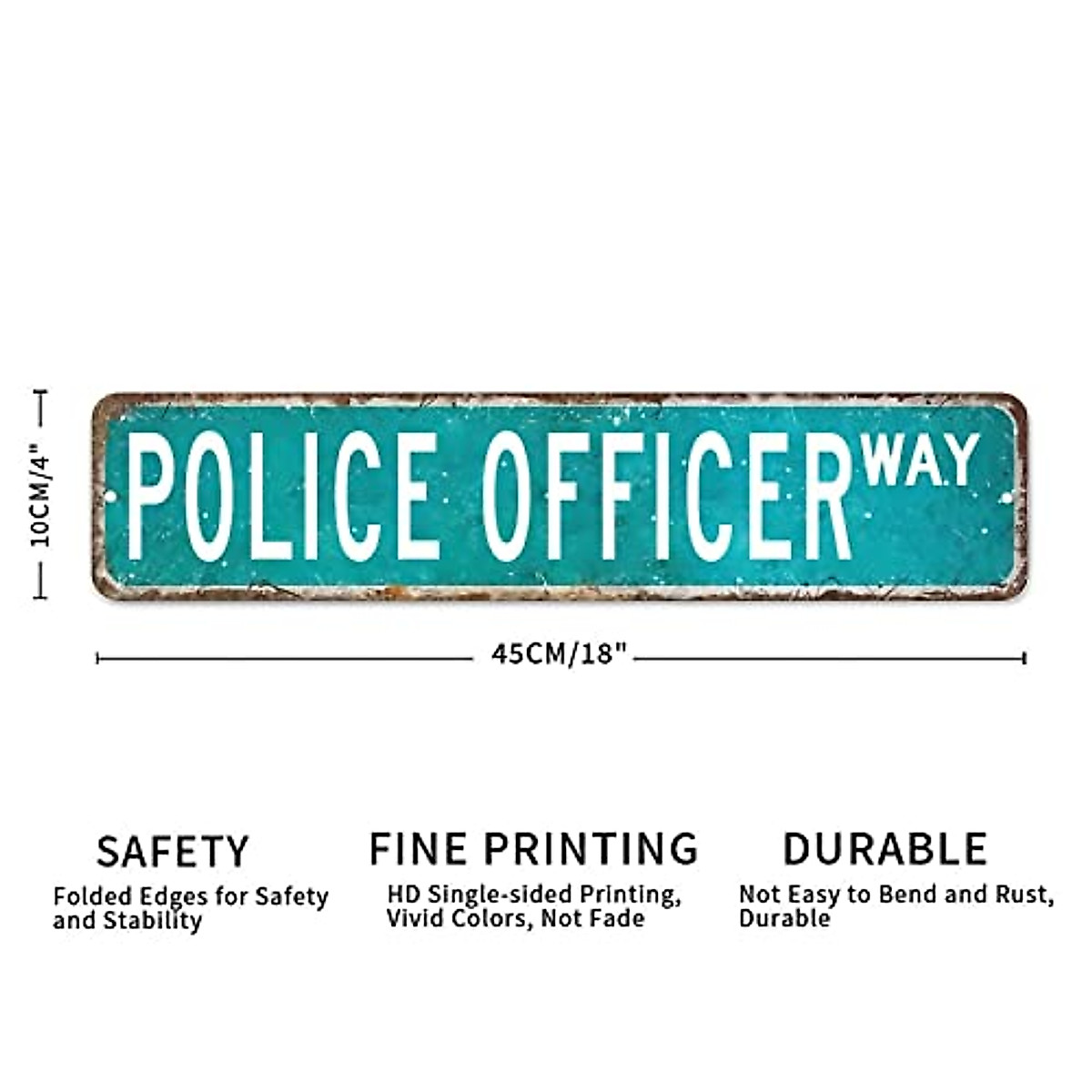 Police Officer Street Signs Customized Police Officer Metal Sign Police Officer Decor Gift for Police Officer Rustic Wall Art Farmhouse Decorative Sign for Bedroom Kitchen Cafe Bar Office Garage