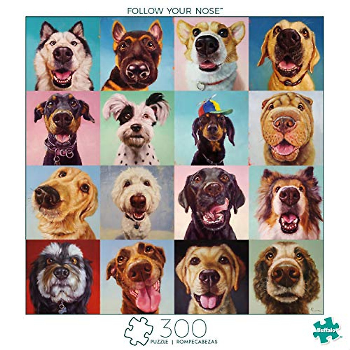 Buffalo Games - Follow Your Nose - 300 Large Piece Jigsaw Puzzle Multicolor, 18"L X 18"W