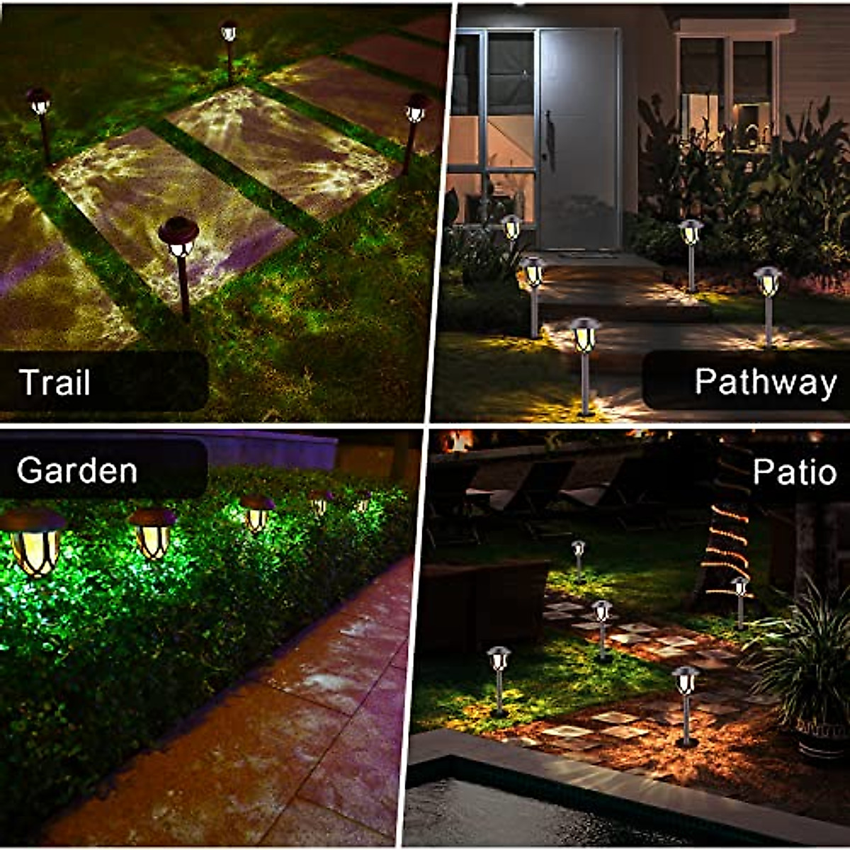 StarGinz Solar Lights Outdoor Decorative,10 Packs Solar Pathway Lights,Powered Landscape Lighting,Waterproof Solar Powered Garden Yard Lights for Walkway Sidewalk Driveway-Warm White