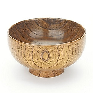 JapanBargain 1653, Wooden Miso Soup Bowl Japanese Zen Style Dessert Salad Snack Rice Bowl, Set of 2