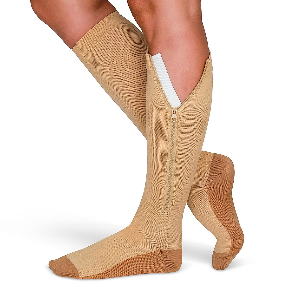 TheraMagic™ Zipper Compression Socks for Men & Women, 20-30mmHg Closed Toe Graduated Zippered Compression Stocking