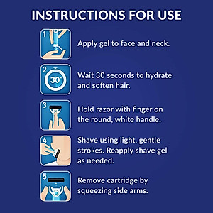 Gillette TREO Razor - Disposable Razors With Built-in Shave Gel, Great for Caregivers (Pack of 30)