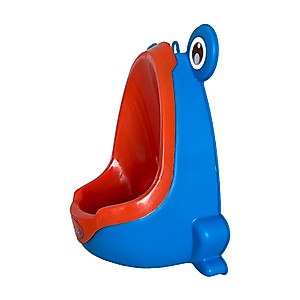 Soraco Frog Potty Training Urinal for Toddler Boys with Funny Aiming Target, Bathroom Frog Pee Trainer Toilet (Blue)