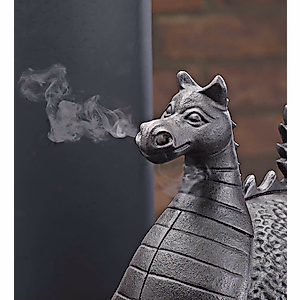 Plow & Hearth Dragon Wood Stove Steamer | Cast Iron | Matte Black | Rust Resistant | Functional Alternative | 2.75 QT Cap | 12.5 L x 7.5 W x 10.75 H