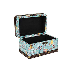 Chumbak Garden Gala Storage Box - Teal (Rectangular, engineeredwood)
