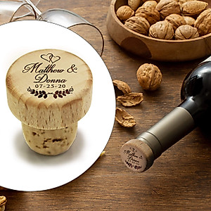 My Personal Memories Custom Personalized Wood T-Cork Wine Stopper - Engraved Bulk Wedding Favors (1)