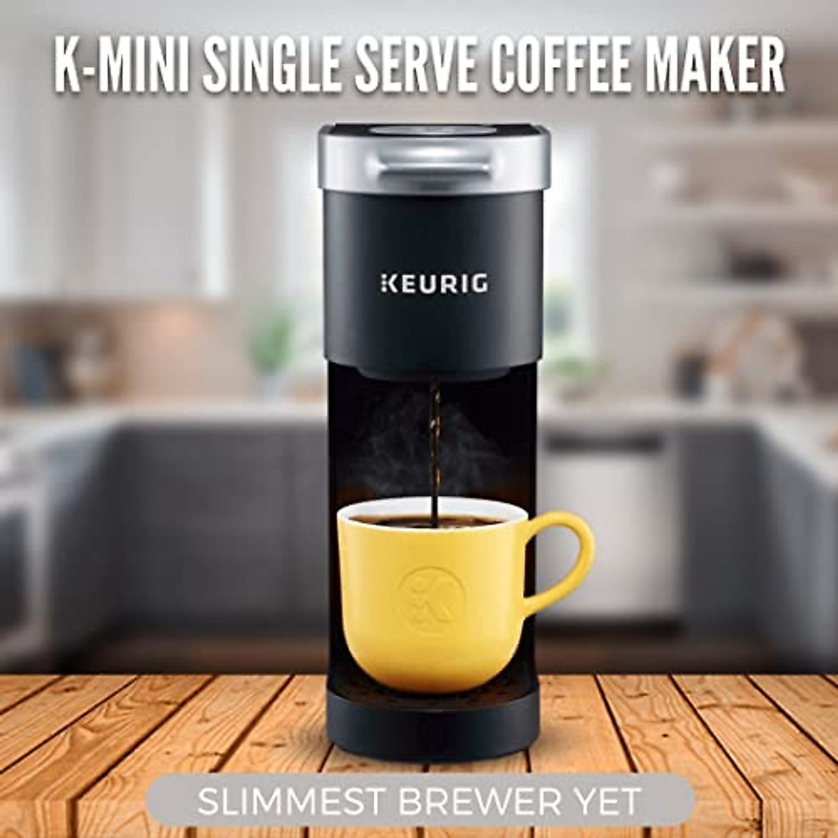 Keurig K-Mini Single Serve K-Cup Pod Coffee Maker (Black) Bundle with Cleaning Cups (5 Cups) - (2 Items)