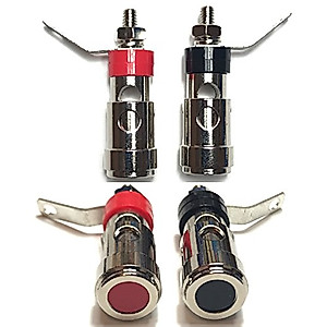 CESS Amplifier Terminal Connector Binding Post Push Quick Type -Binding Post Spring Loaded Press Subwoofer Basket Terminal (4 Pack)