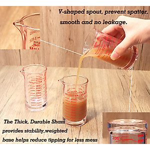 Shot Glass Measuring Cup 3 Ounce/90ML Liquid Heavy High Espresso Glass Cup Red Line